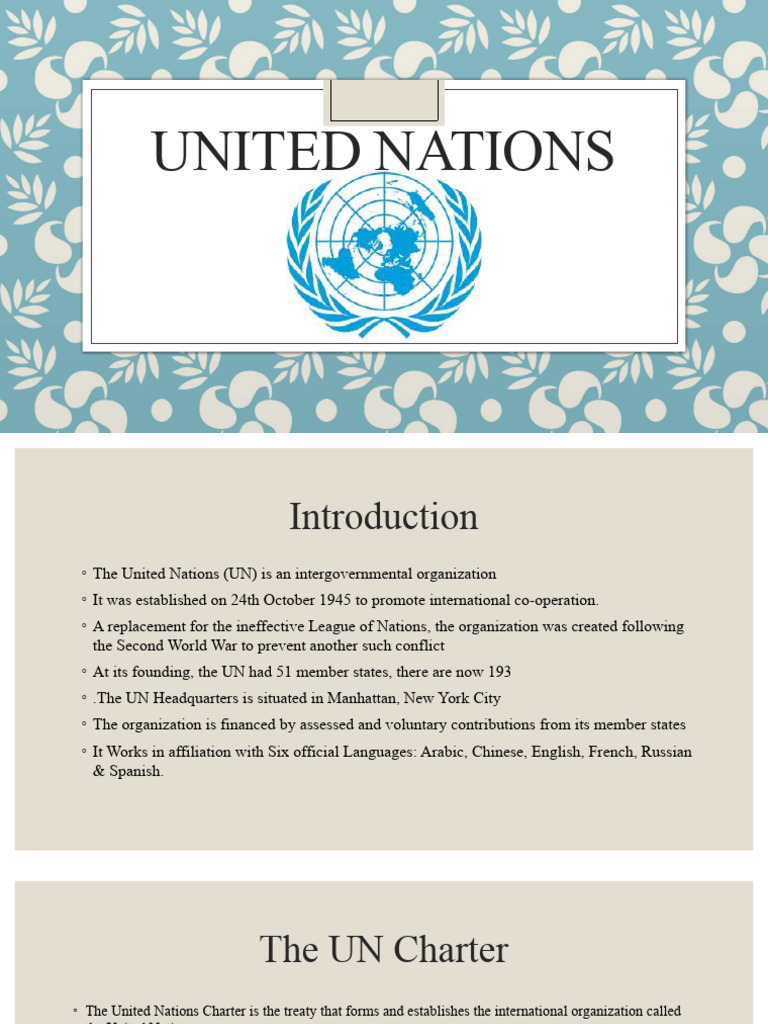 UN Presentation | PDF | United Nations | International Relations
