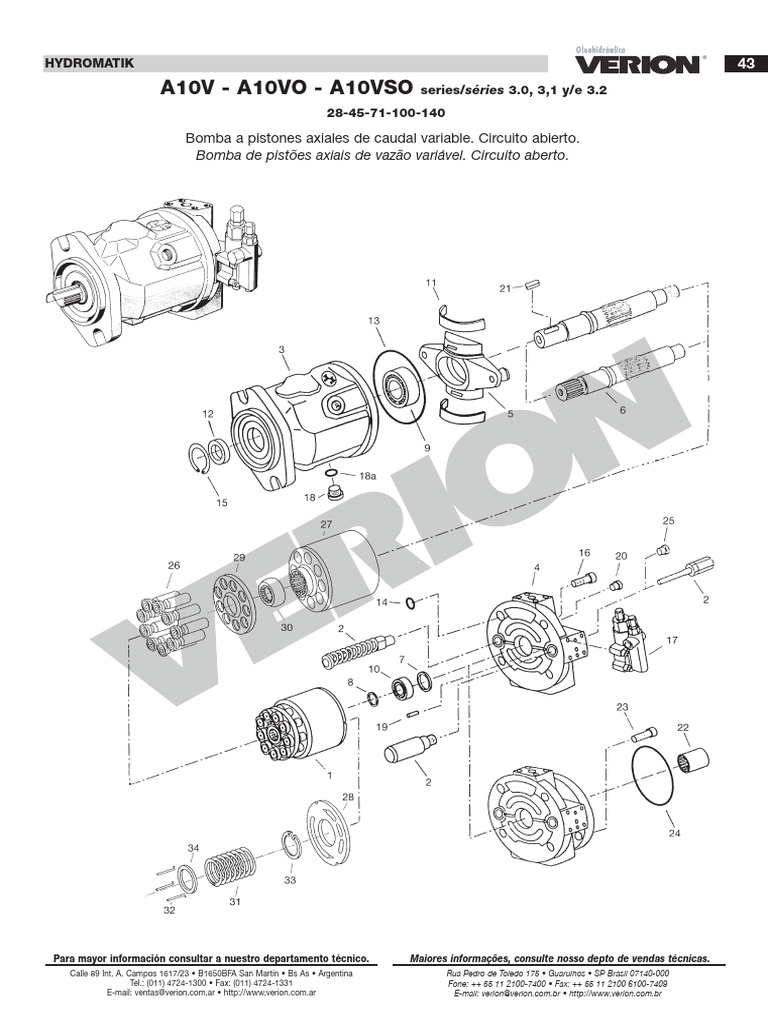 Componentes A10vso Explodida B | PDF | Tecnologia e Engenharia