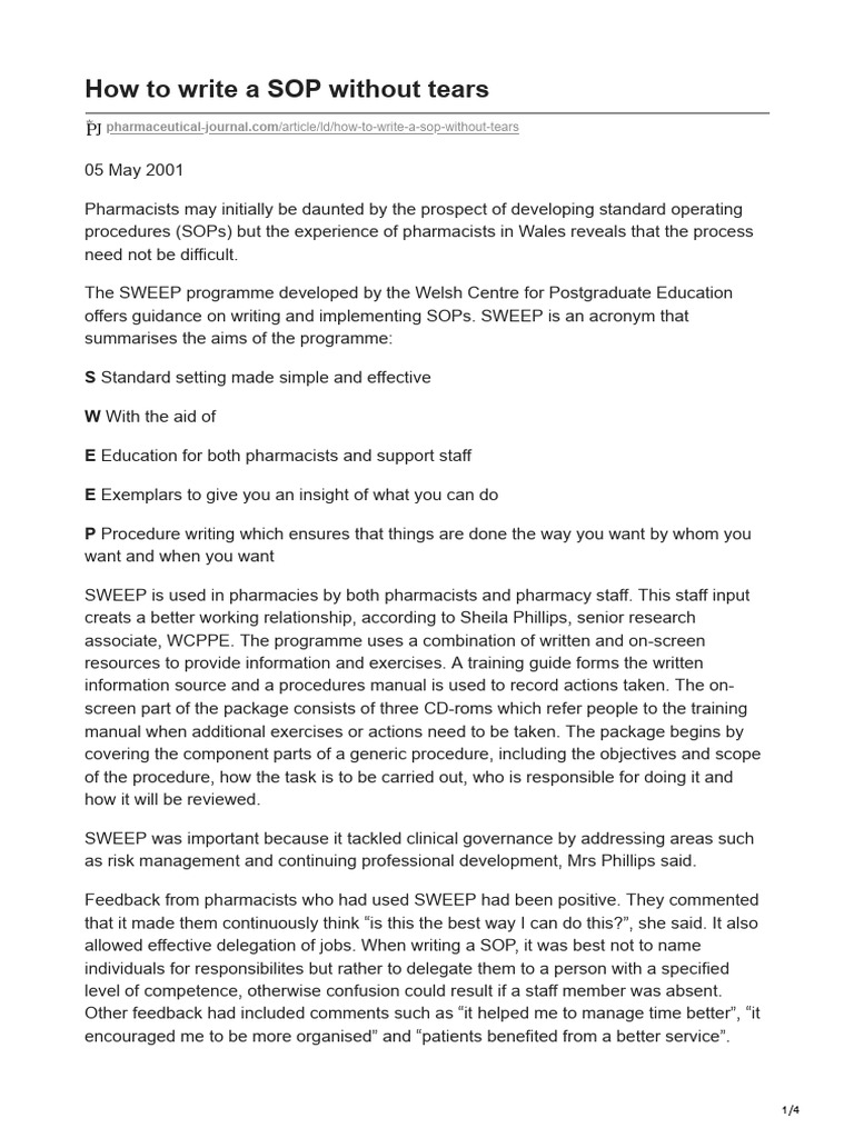 Pharmaceutical-journal.com-How to Write a SOP Without Tears_Accessible ...