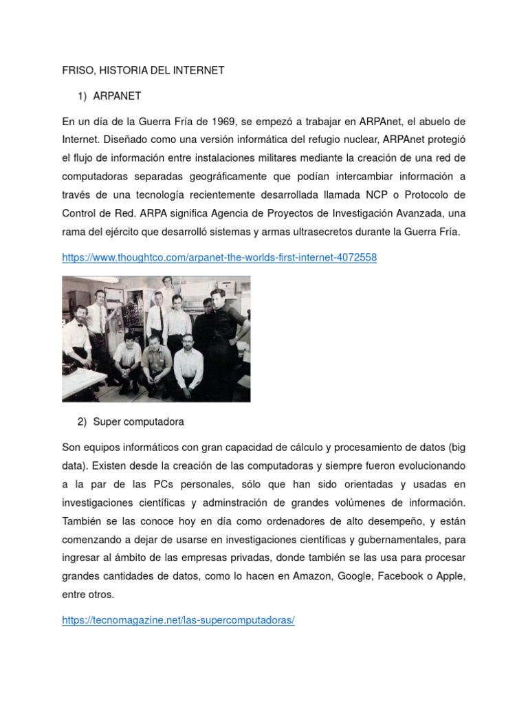 Friso Historia de Internet | PDF | Red mundial | Internet y web