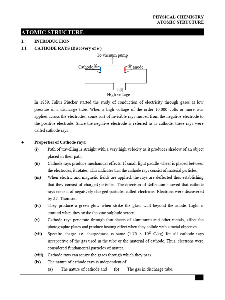 Atomic Structure SHEET | PDF | Photoelectric Effect | Atomic Nucleus