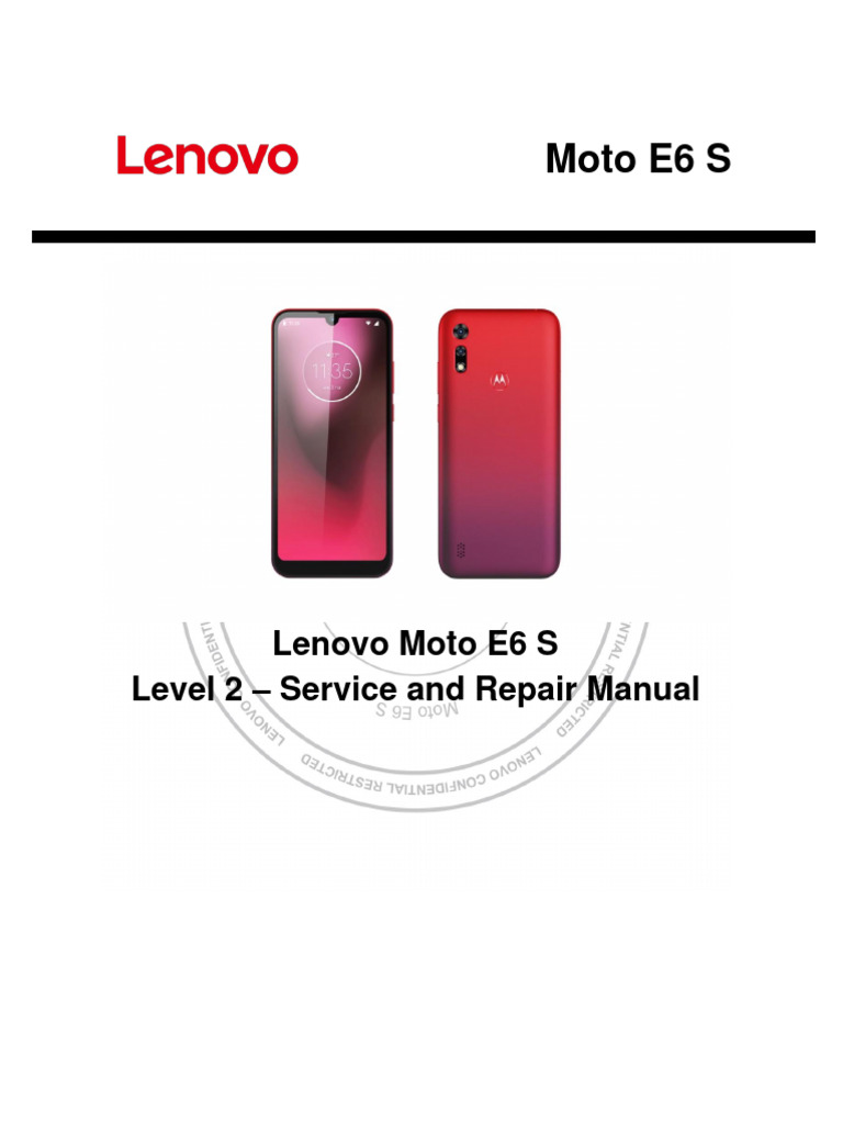XT2053 Moto E6 S Service Manual - V1.0 | PDF | Electrostatic Discharge | Camera