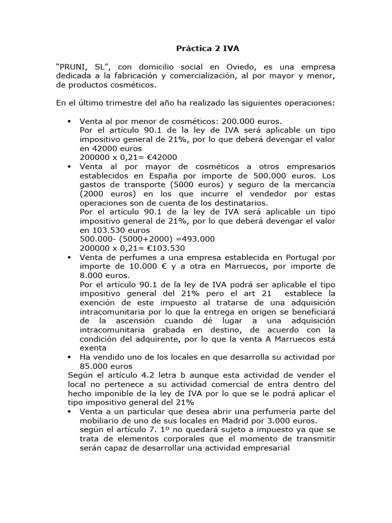 Iva 2 Segunda Practica Del Iva | PDF | Impuesto al valor agregado | Impuestos
