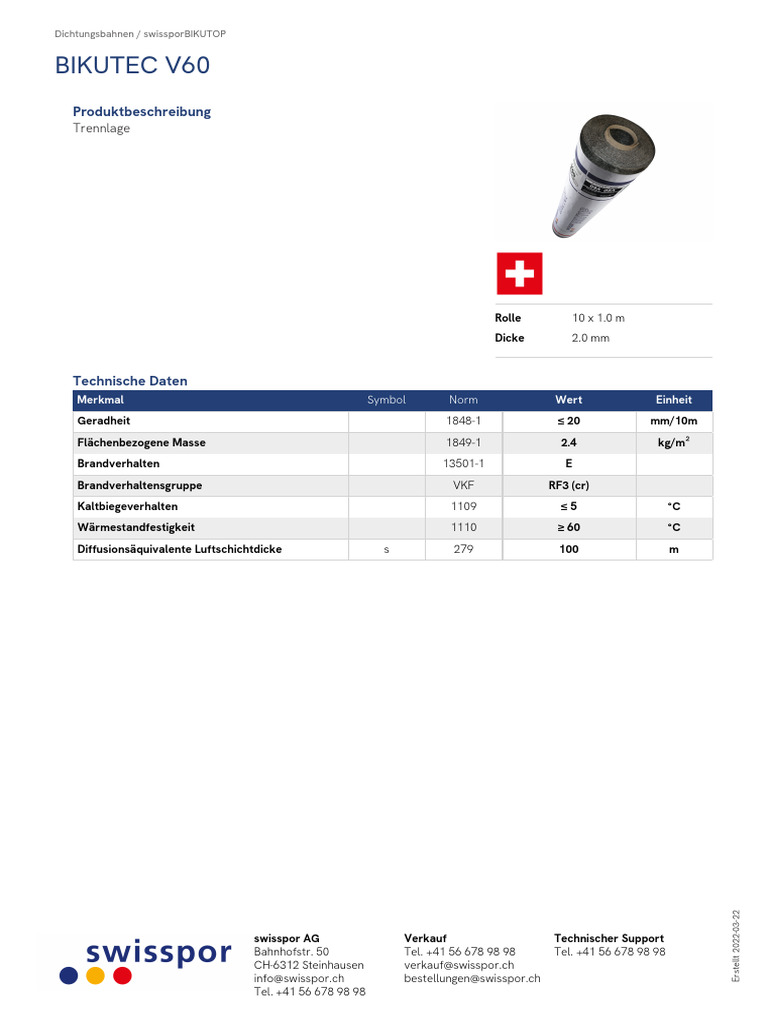 Produktdatenblatt BIKUTEC V60 | PDF