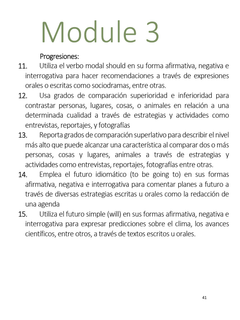 Module 3 Ingles Segundo | PDF | Verb | Subject (Grammar)