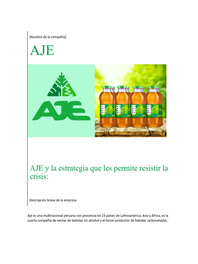 Empresa Aje | PDF | Benchmarking | Marketing