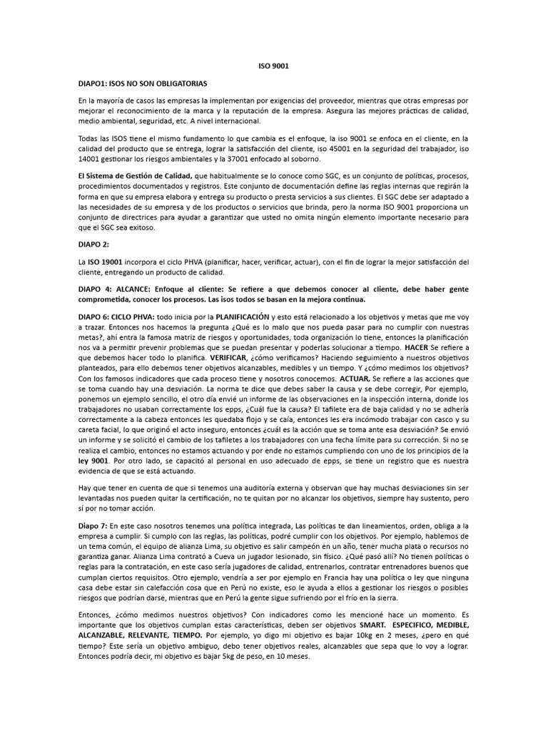 Iso 9001 Pdf Calidad Comercial Business