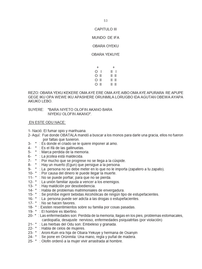 Odu Obara Oyeku: Desafíos y Advertencias | PDF | Religión étnica ...