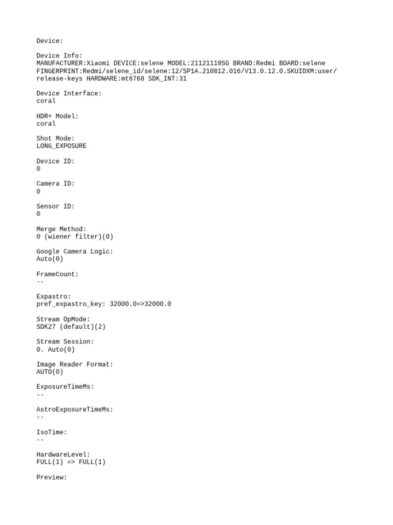 Xiaomi Redmi Selene Device Specifications | PDF