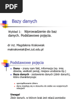 Relacyjna Baza Danych - Prezentacja | PDF