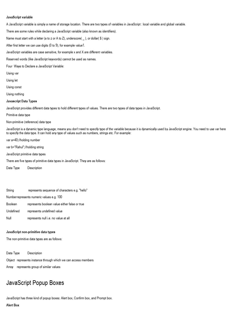 JS 2 | PDF | Data Type | Java Script