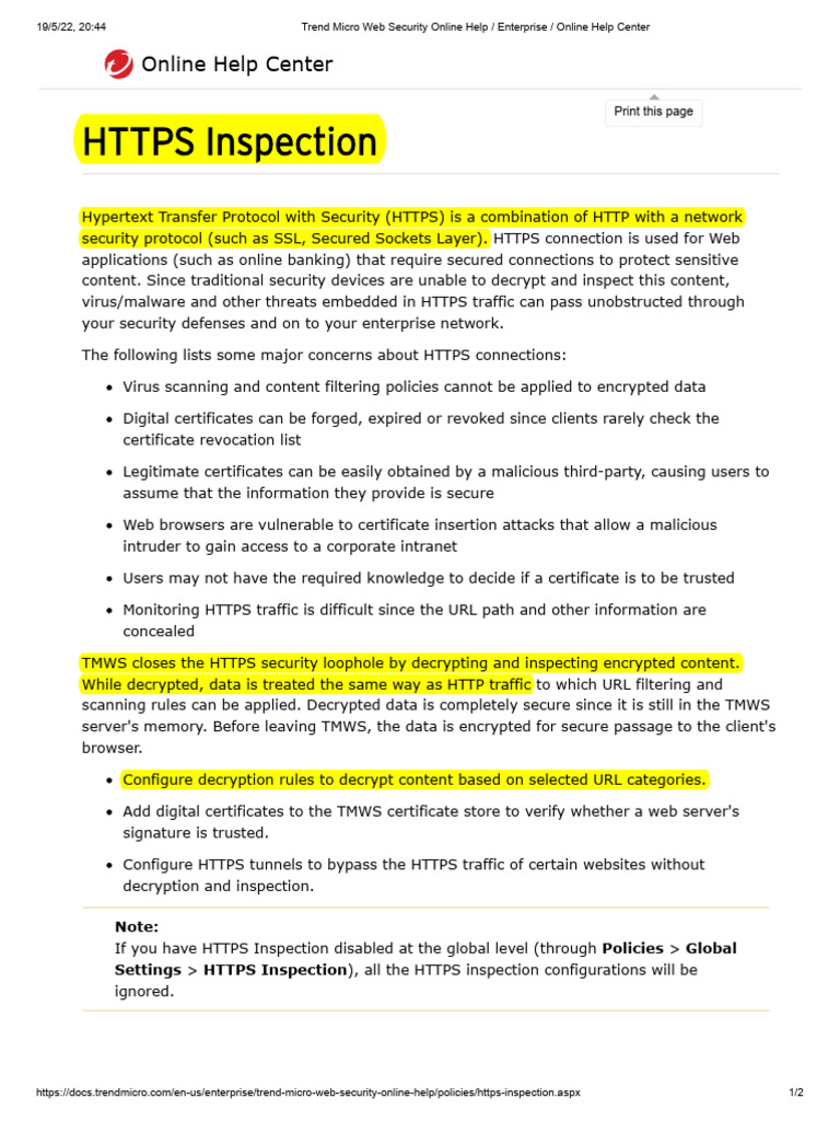HTTPS Inspection | PDF | Public Key Certificate | World Wide Web