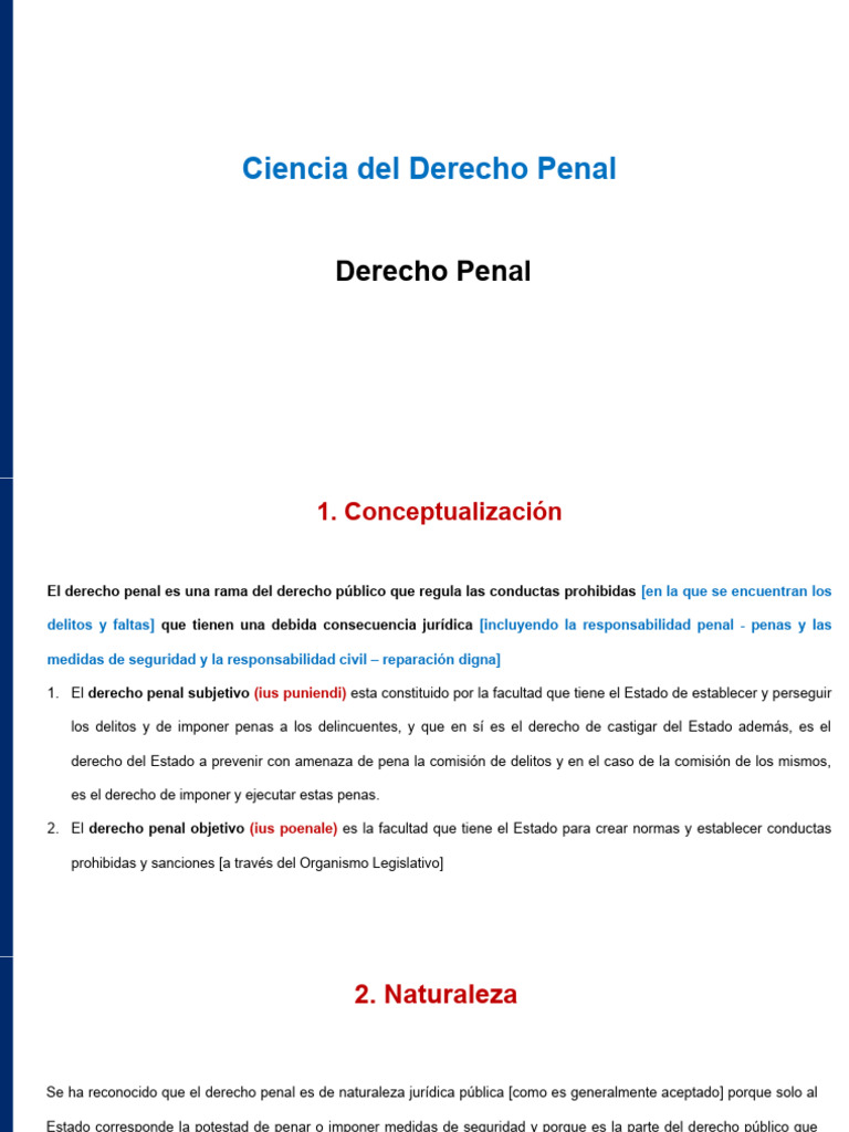 Presentaci N 1 - Generalidades Del Derecho Penal | PDF | Derecho penal | Estado (política)