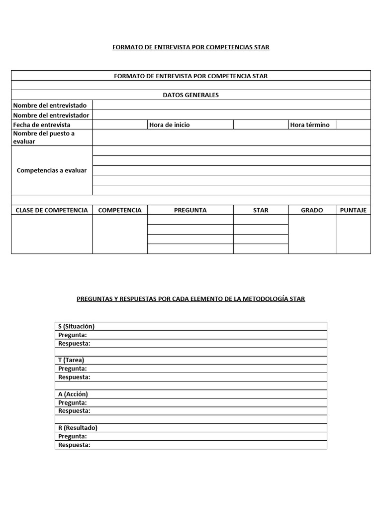 Formato de Entrevista Star | PDF