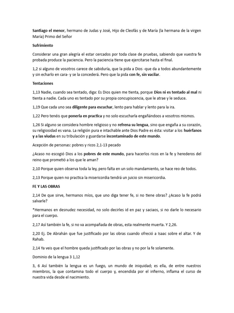 Carta de Santiago | PDF | Pecado | Creencia religiosa y doctrina