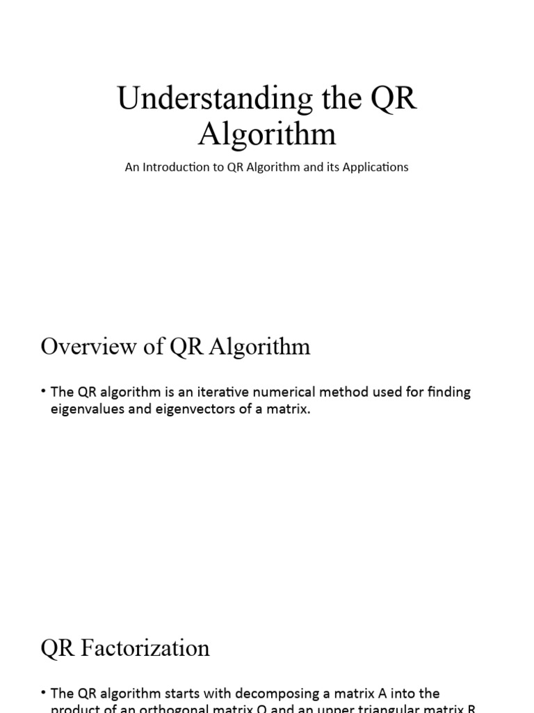 Understanding The QR Algorithm | PDF