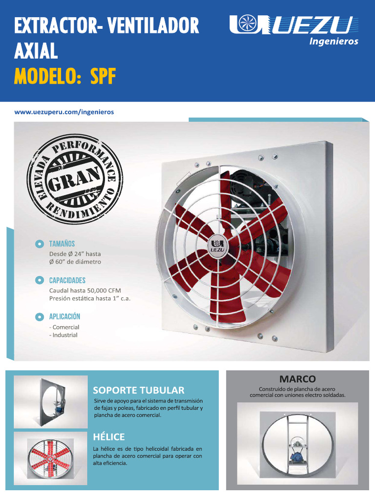 Catalogo de Ventiladores Uezu | PDF