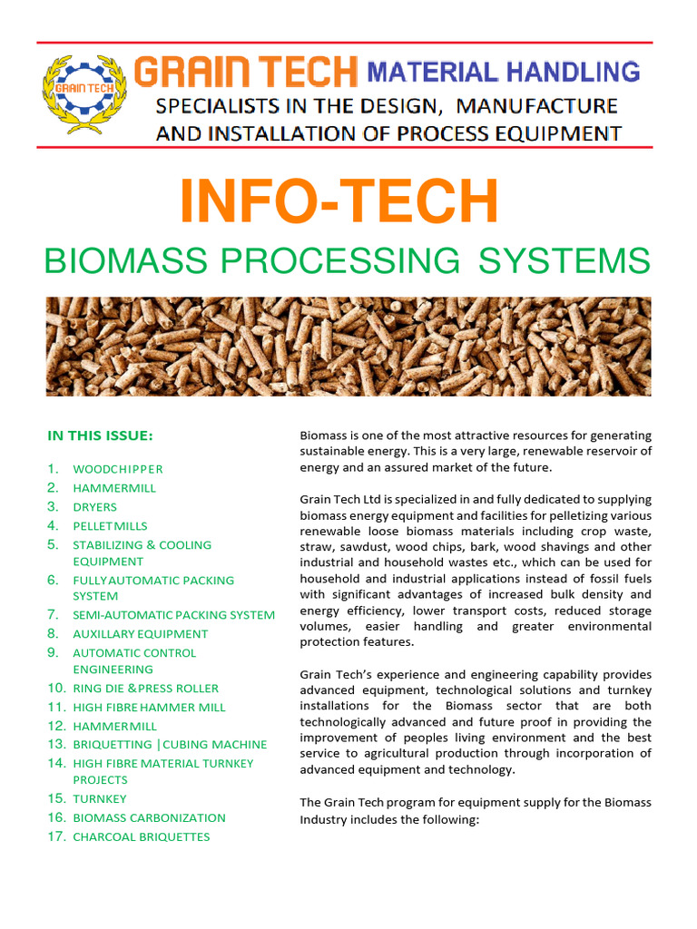 Biomass Processing Systems Info Tech | PDF | Charcoal | Fuels