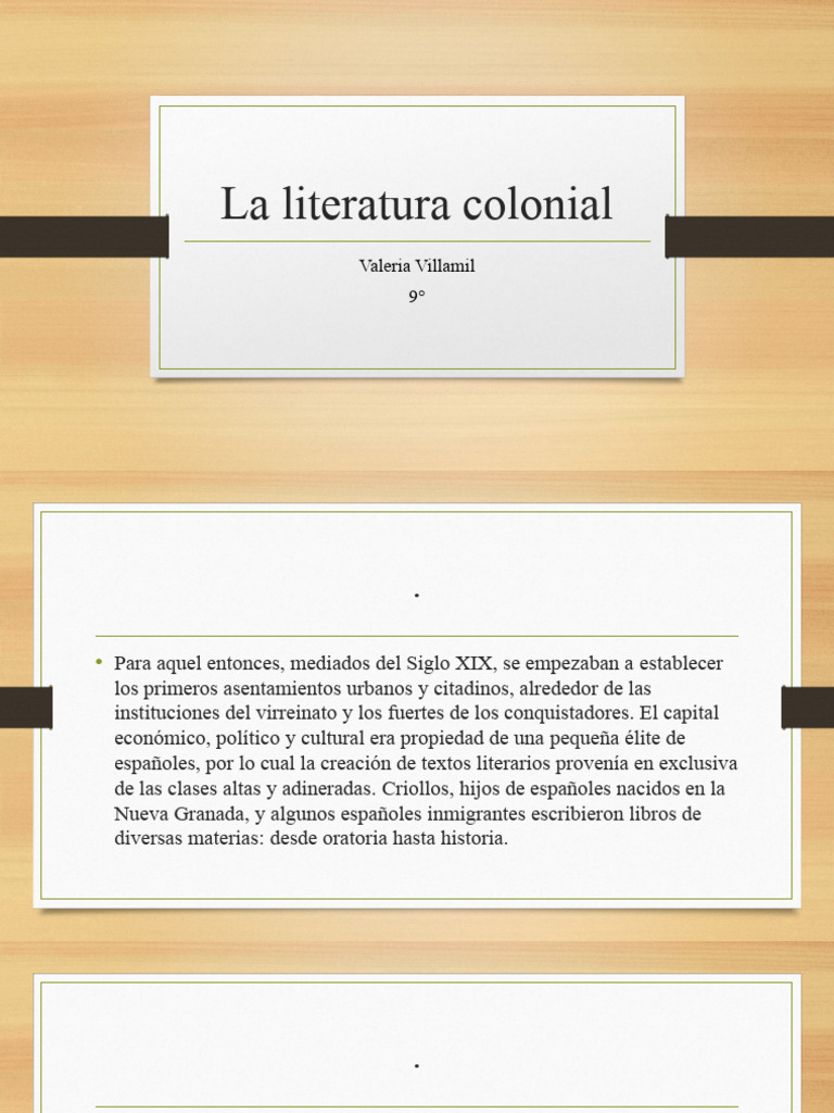 La Literatura Colonial | PDF