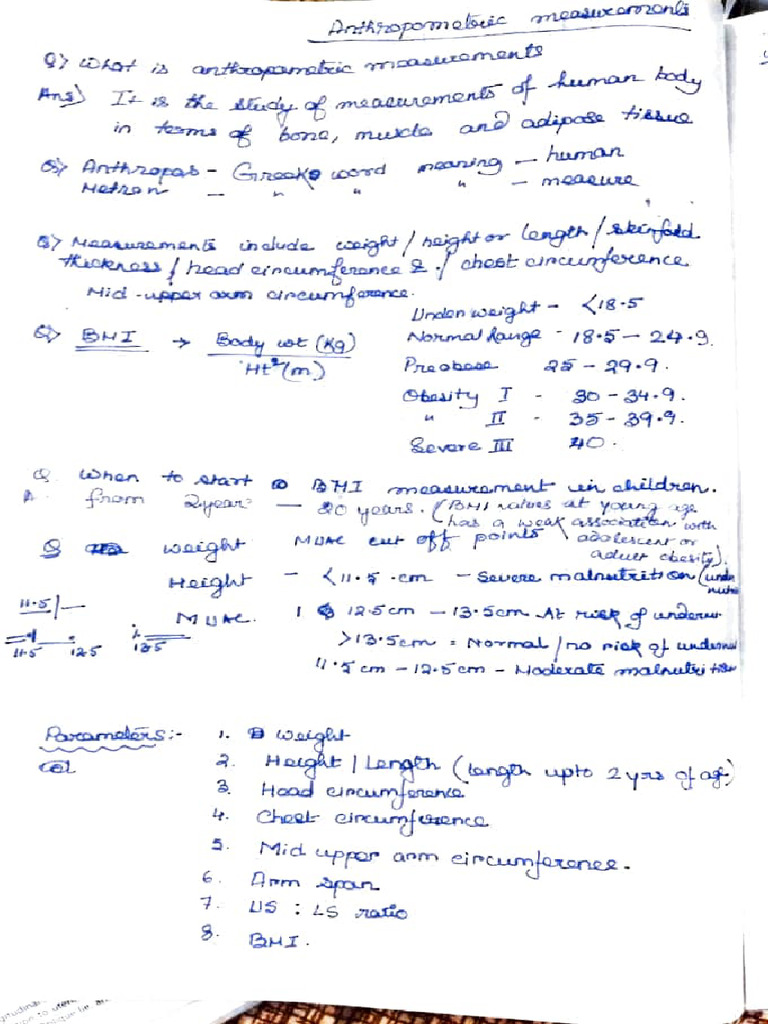Anthropometric analysis | PDF