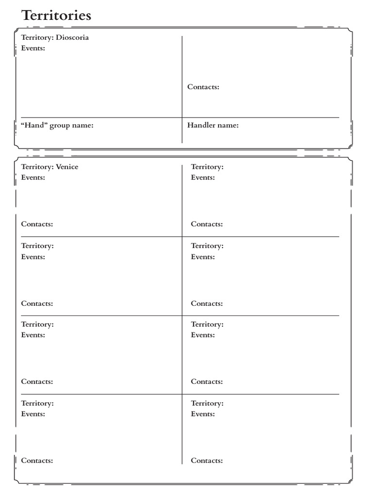 Isle Sheet for Territories Overview | PDF