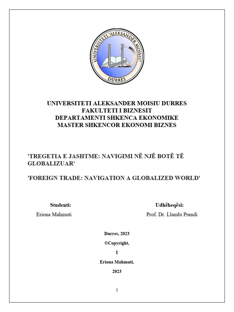 Teme Diplome Eriona Mahmuti | PDF
