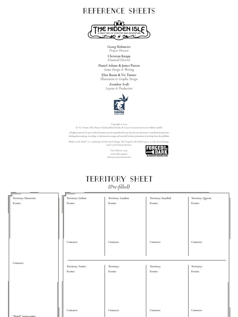 The Hidden Isle - Reference Sheets | PDF | Divination