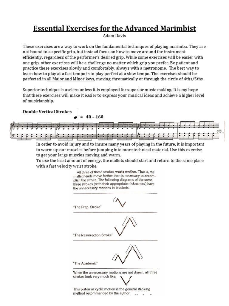 Essential Exercises For Marimba | PDF | Music Theory | Elements Of Music