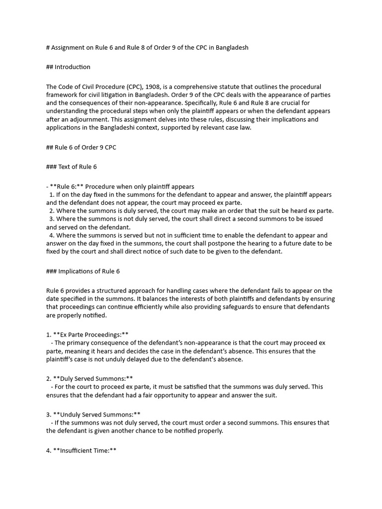 CPC Assignment | Download Free PDF | Lawsuit | Summons