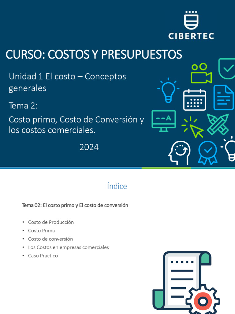 Tema 2 Costo Primo y Costo de Conversión | PDF | Factura | Materia prima