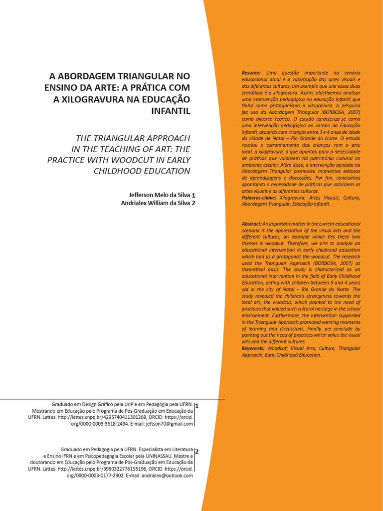 Xilogravura e Educação Infantil: Abordagem Triangular | PDF | Pré ...