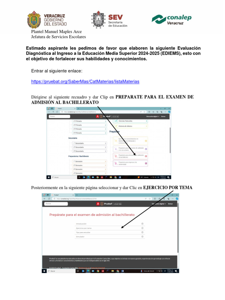 TUTORIAL PARA SIMULADOR PRUEBA Prepa | PDF | Crecimiento personal y profesional