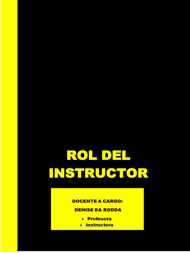El Rol Del Instructor - Taller (Prof. Denise Da Rodda) | PDF ...