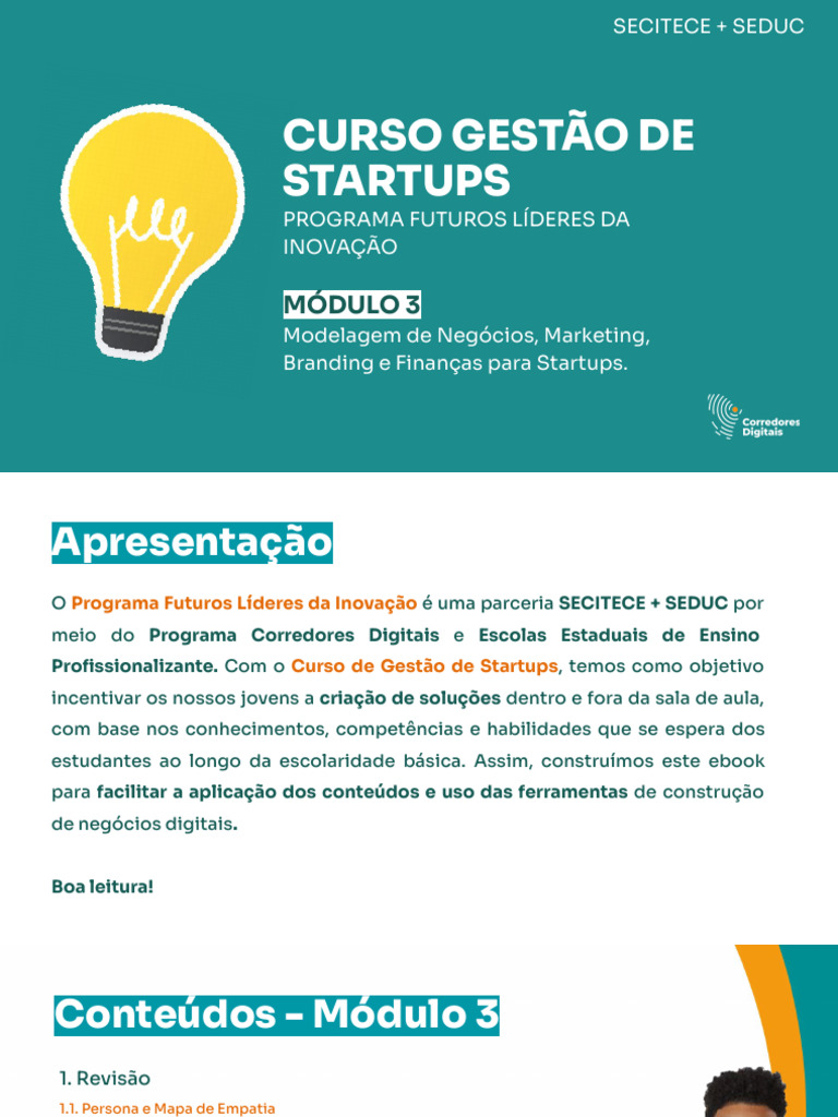 Módulo 3 - Ebook | PDF | Empresa Startup | Microempresas e Empreendedores