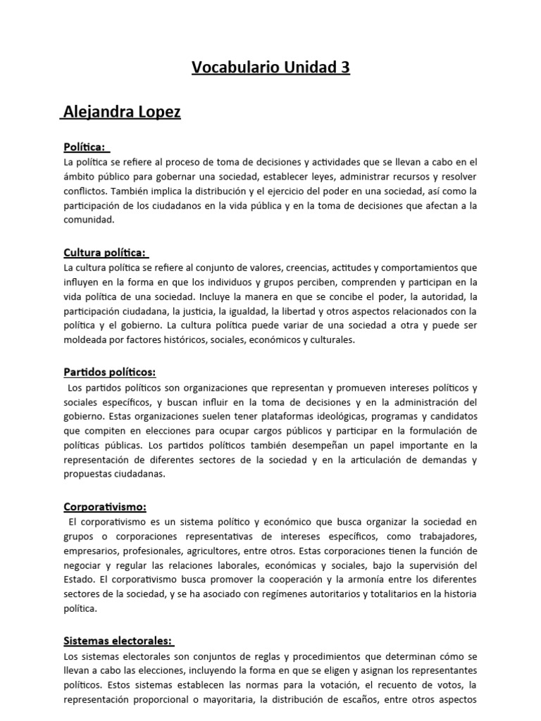 Conceptos Clave de Política y Cultura | PDF | Sociedad | Corporativismo