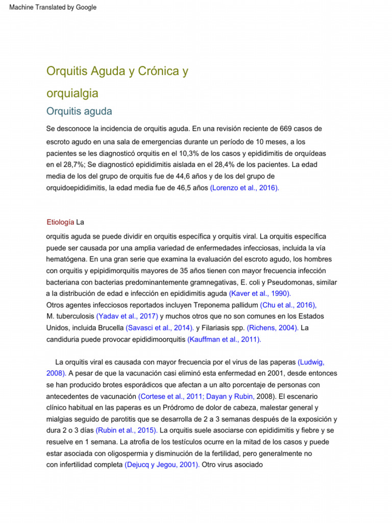 Orquitis Aguda: Causas y Tratamiento | PDF | Infección transmitida ...