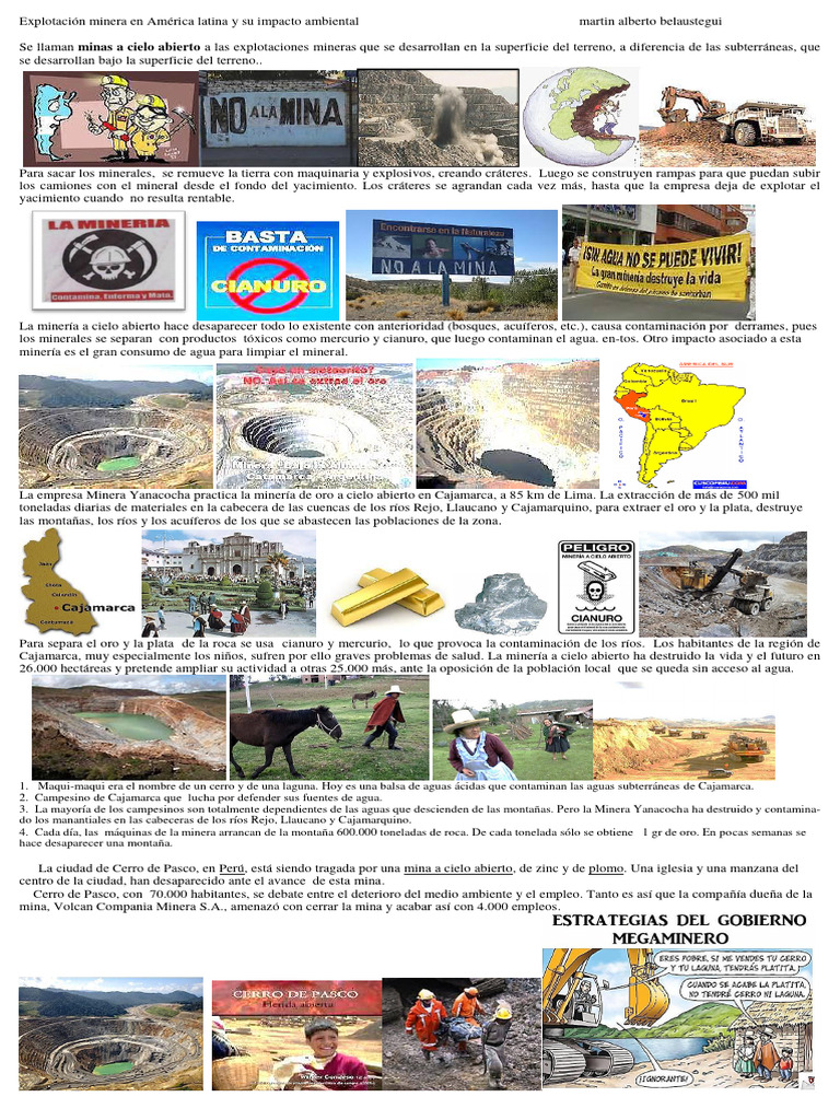 Explotacion Minera en America Latina y Su Impacto Ambiental | PDF ...