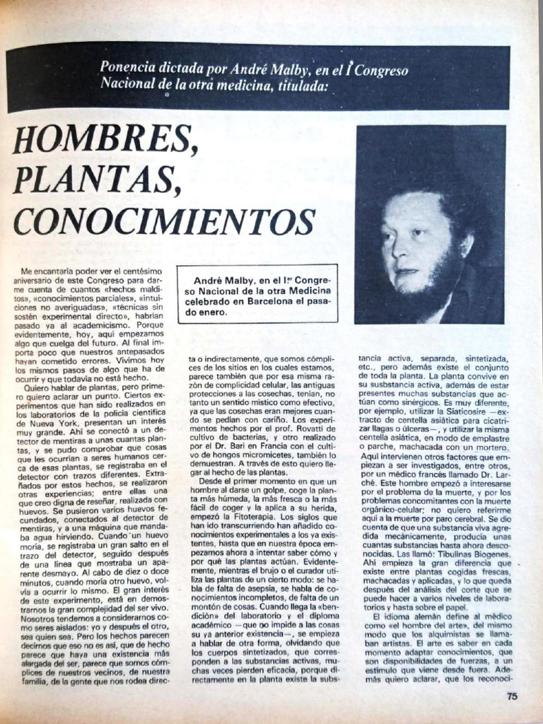Entrevista André Malby - Hombres, Plantas, Conocimientos | PDF