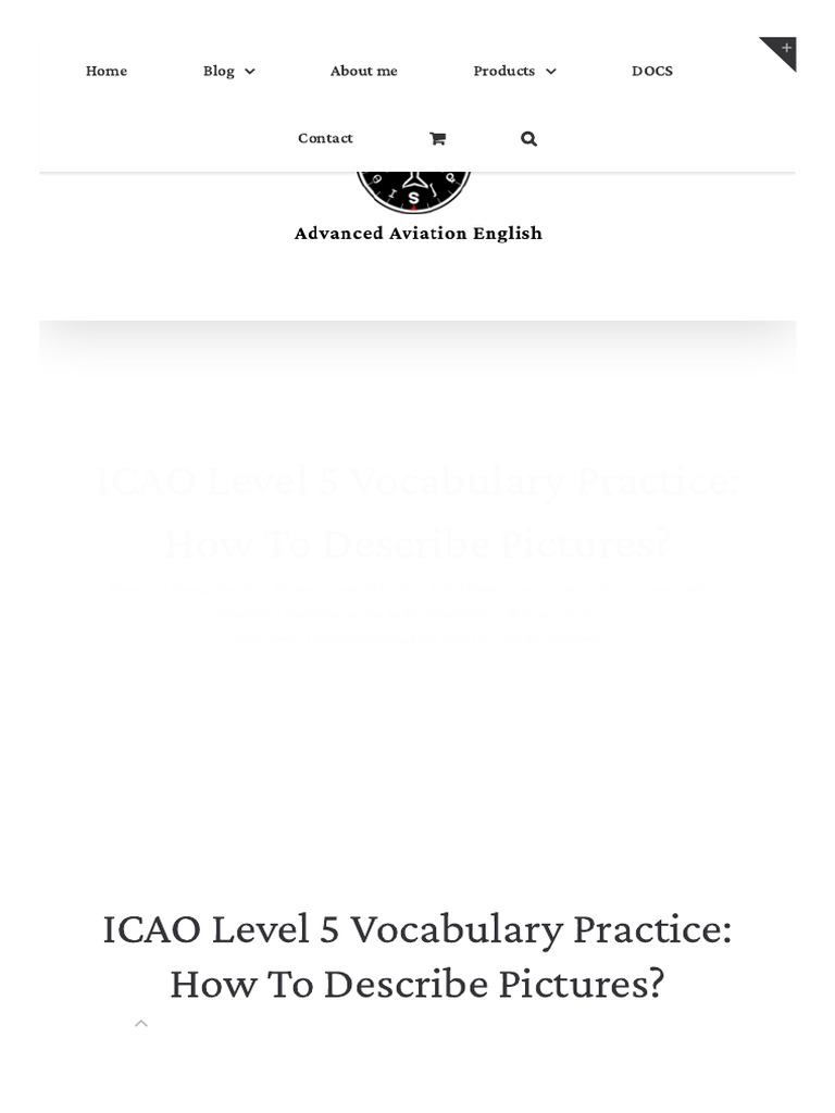 ICAO Level 5 Vocabulary Practice How To Describe Pictures | PDF | Human ...