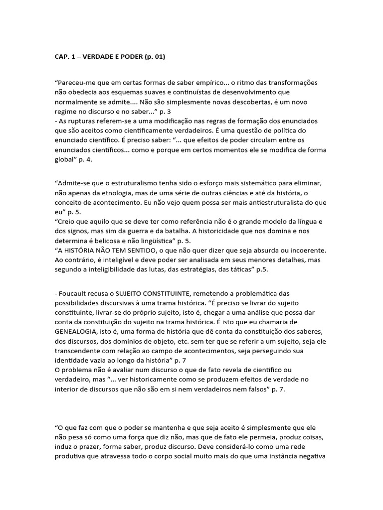 Resenha Microfisica Do Poder | PDF | Science | Verdade