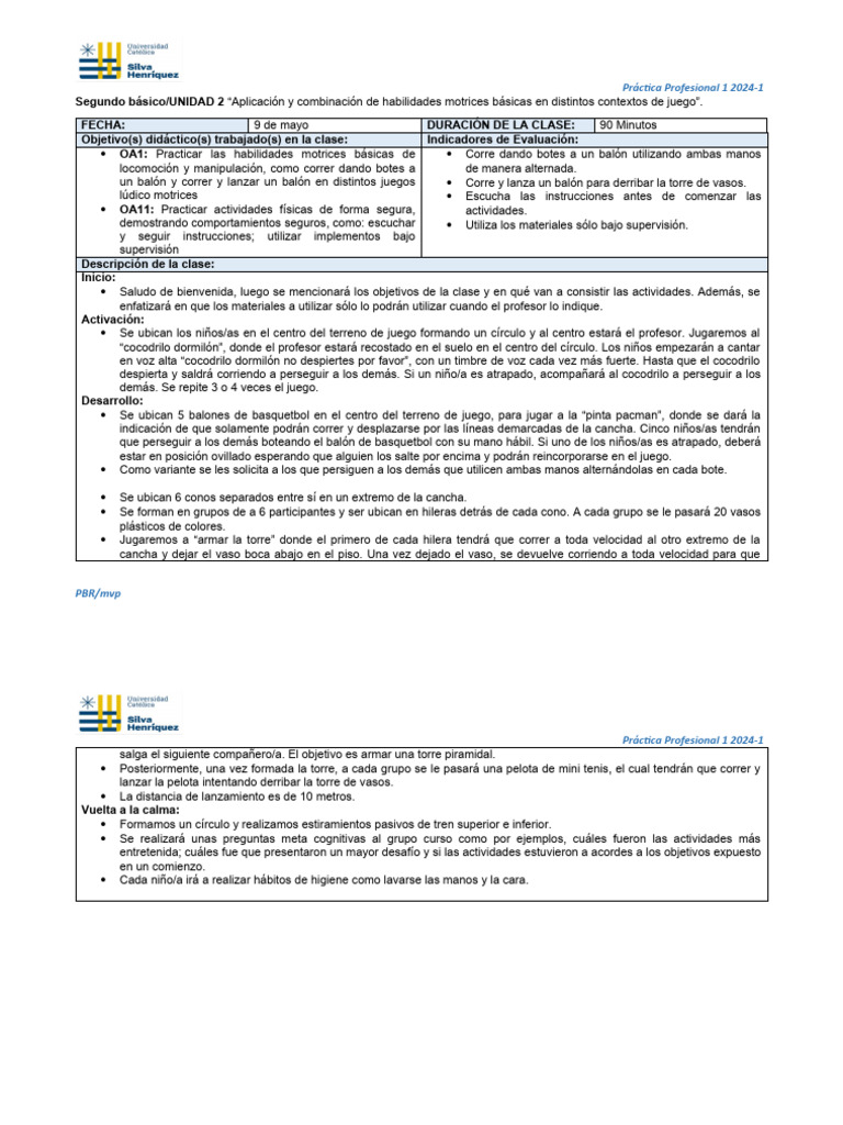 Planificación Clase 1 | PDF