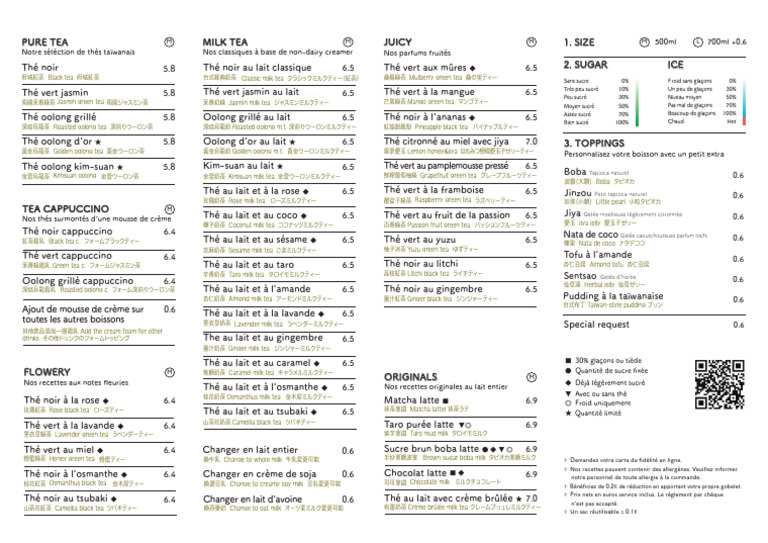 Menu de boissons Laïzé Marais 2024 | PDF | Thé | Boissons non alcoolisées