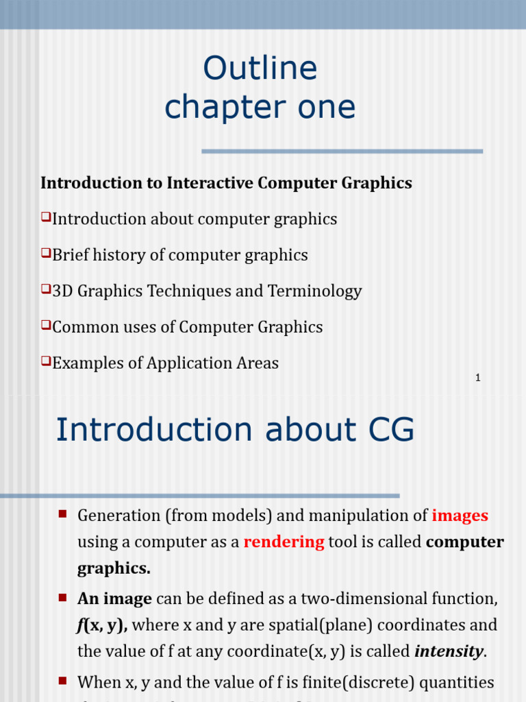 Chap 1 | PDF | Computer Graphics | 3 D Computer Graphics