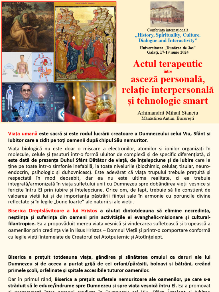 Actul Terapeutic Intre Asceza Personala, Relatie Interpersonala Si ...