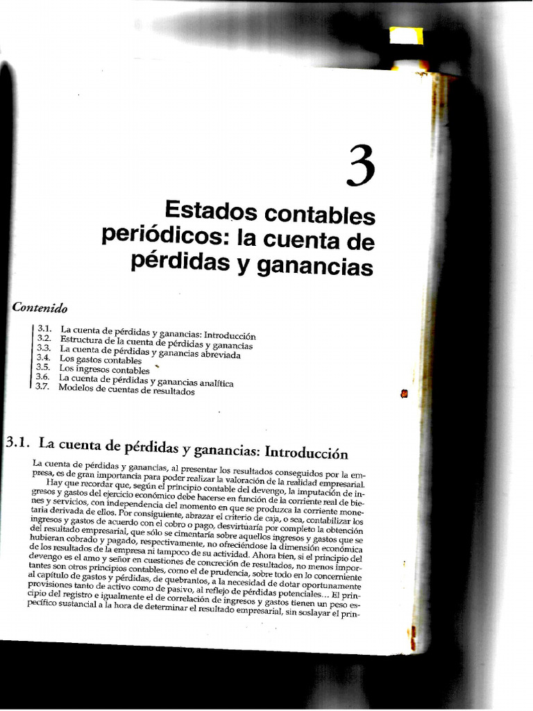 Material SIC II Cap 3 Los Resultados. Cuenta Perdida y Ganancias A | PDF