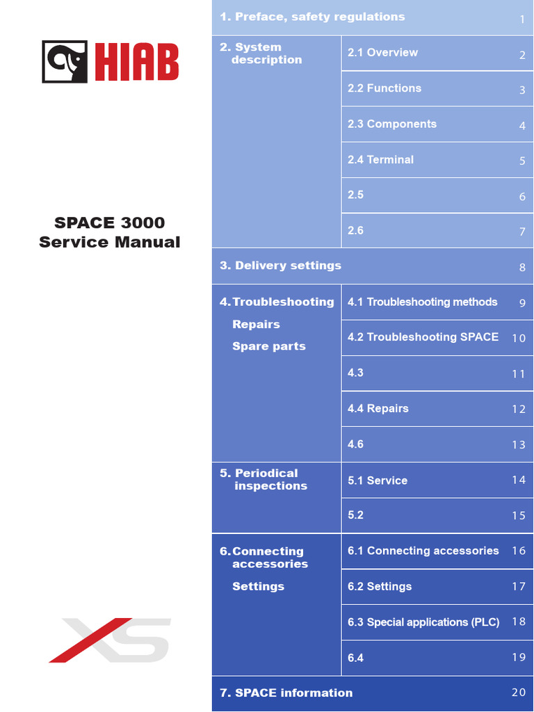 SPACE 3000 Service Manual Overview | PDF | Crane (Machine ...
