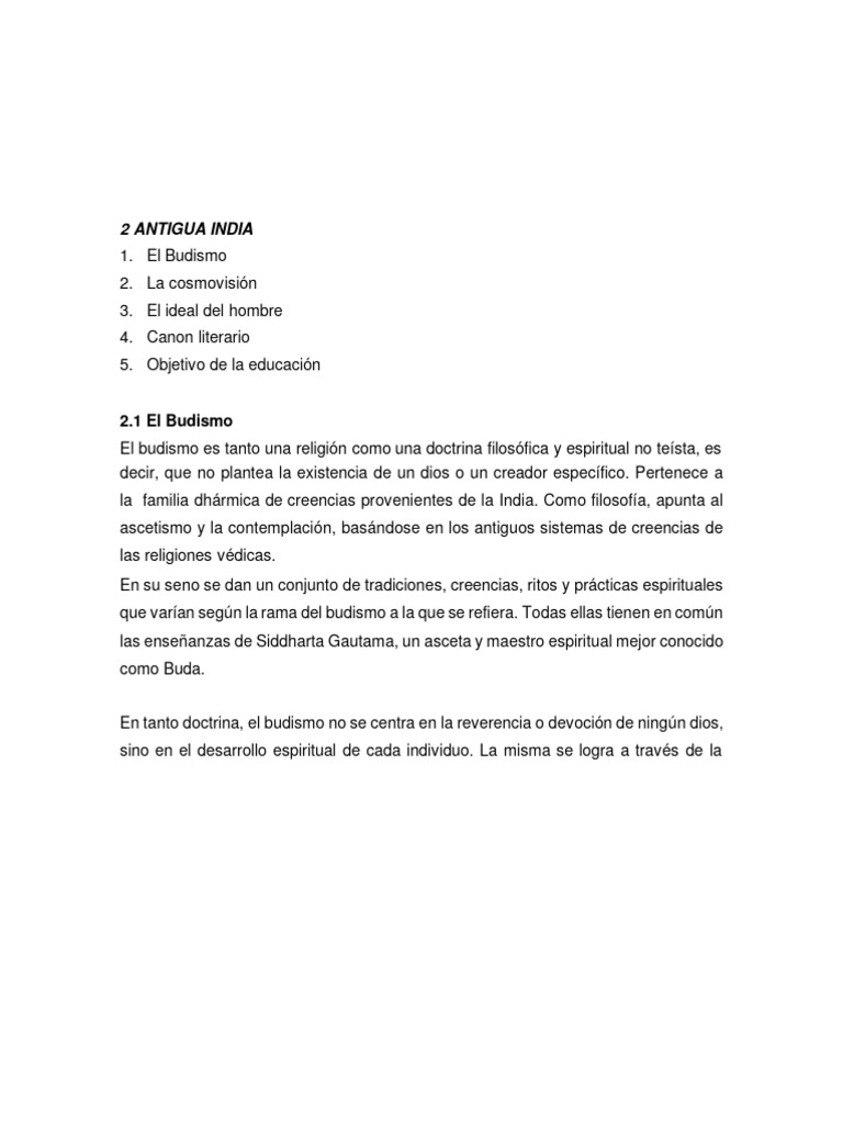 Budismo: Filosofía y Educación en India | PDF | Gurú | Literatura india