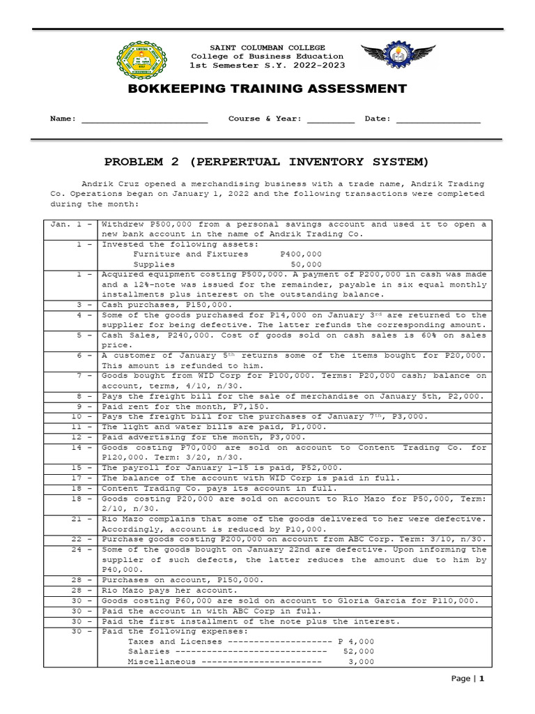 Bookeeping Training SolMan 2 | PDF | Debits And Credits | Expense