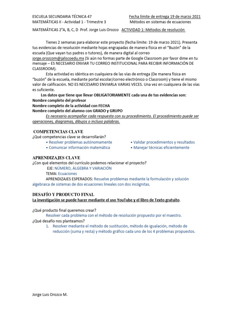 Actividad 1 ABP 2do TIII | PDF | Ecuaciones