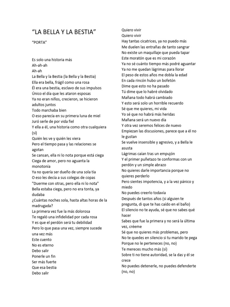 LA BELLA Y LA BESTIA 2 | PDF